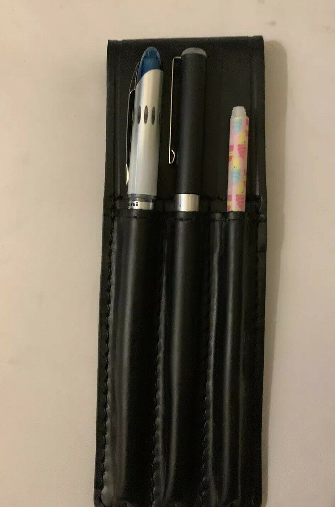 LEATHER POLICE SECURITY EMT EMS PARAMEDIC MILITARY DUTY BELT PEN PENCI ...